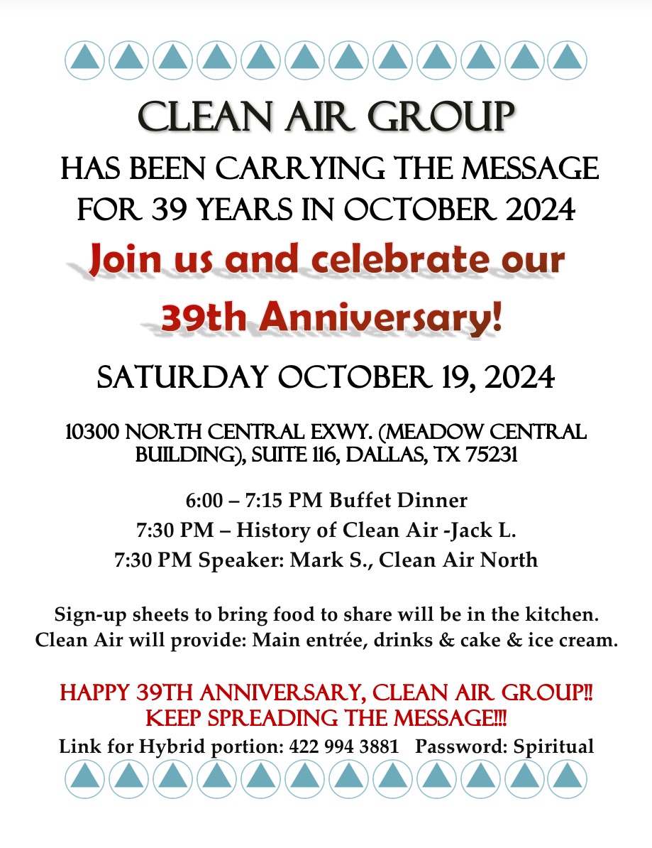 AA Events – Clean Air Group Dallas AA